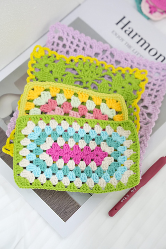 Ravelry: Crochet Rectangle Granny Square pattern by Loopara Crochet