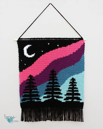 Ravelry: Northern Lights Wall Hanging pattern by Loops and Love Crochet