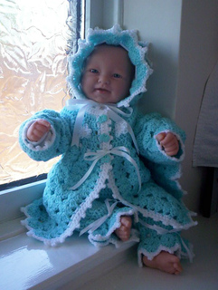 Ravelry: Lori1947's Pretty Pram Set Coat, Bonnet & Bloomers.