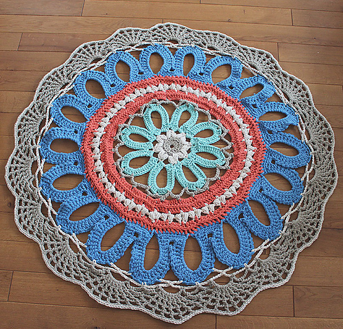 Ravelry: flower doily rug pattern by Agata Makoudie