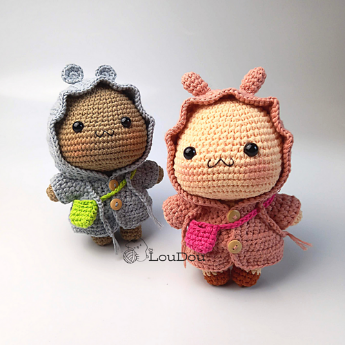 Ravelry: Amigurumi: Miu and Cacao (rabbit and bear version) pattern by ...