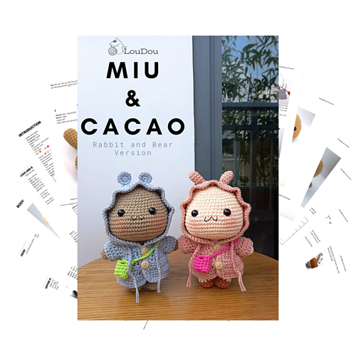 Ravelry: Amigurumi: Miu and Cacao (rabbit and bear version) pattern by ...