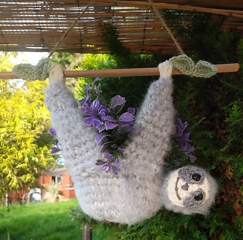 Ravelry: Hanging 3-Toed Sloth Planter pattern by Marsha Sparks