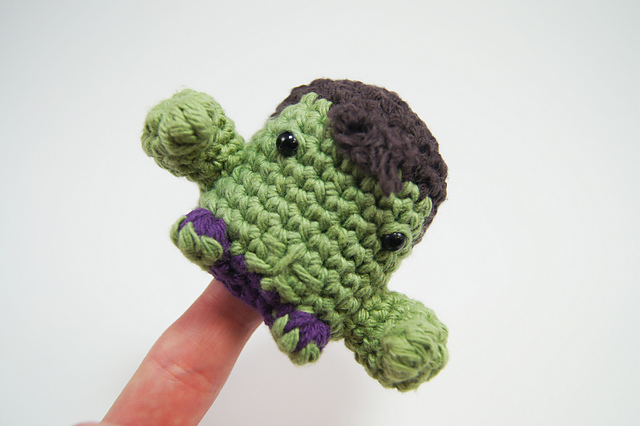 Ravelry: Hulk Amigurumi Finger Puppet pattern by LouiesLoops