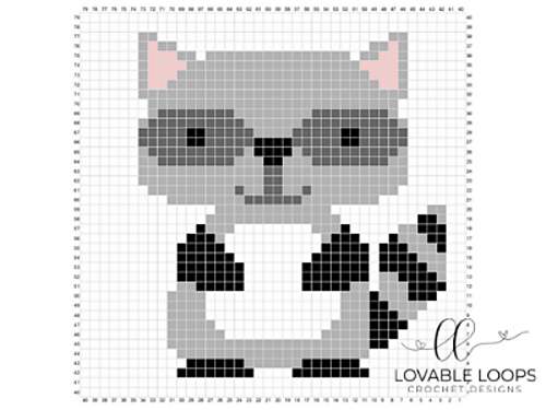 Ravelry: Raccoon Blanket Graph pattern by Melissa Hassler