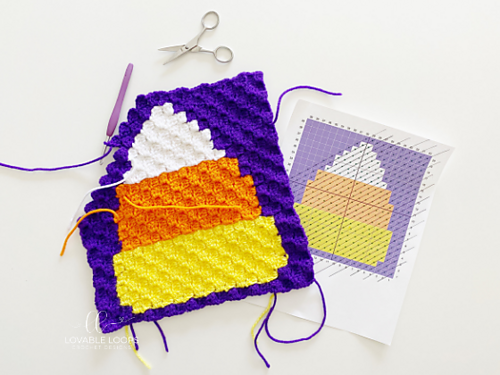 Ravelry: Candy Corn mini c2c pattern by Melissa Hassler