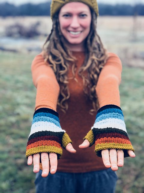 Ravelry: Those 70's Mitts pattern by Amanda Hester Smith