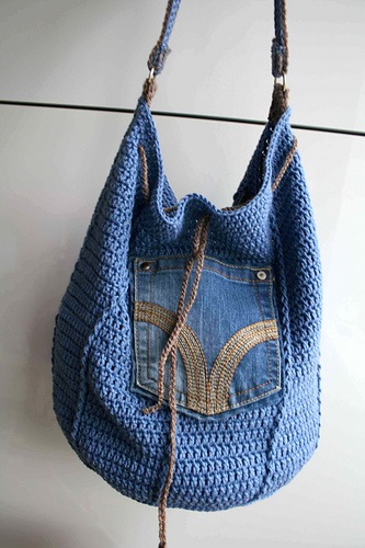 Ravelry: Denim drawstring bag 276 pattern by Luz Mendoza