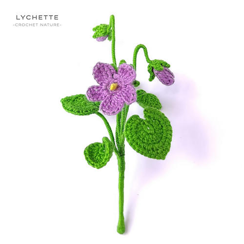 Ravelry: Wood Violet Flower pattern by Lychette Crochet Nature