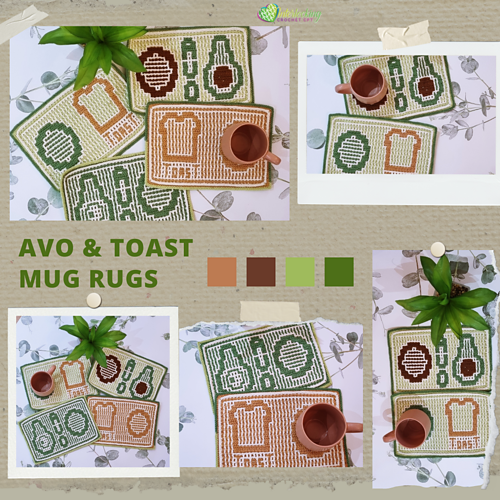 Ravelry: Avo & Toast Mug Rugs pattern by Lynne Adriaanse