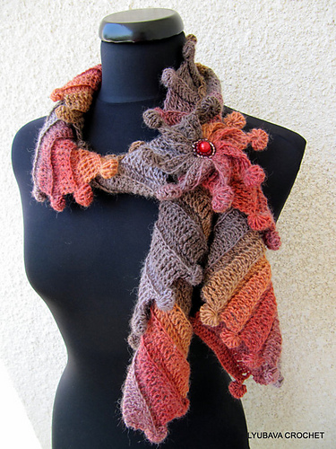 Ravelry: Multicolor Scarf "Fantasy" With Flower Tutorial pattern by ...