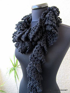 Ravelry: LyubavaCrochet's Black Ruffle Lace Scarf