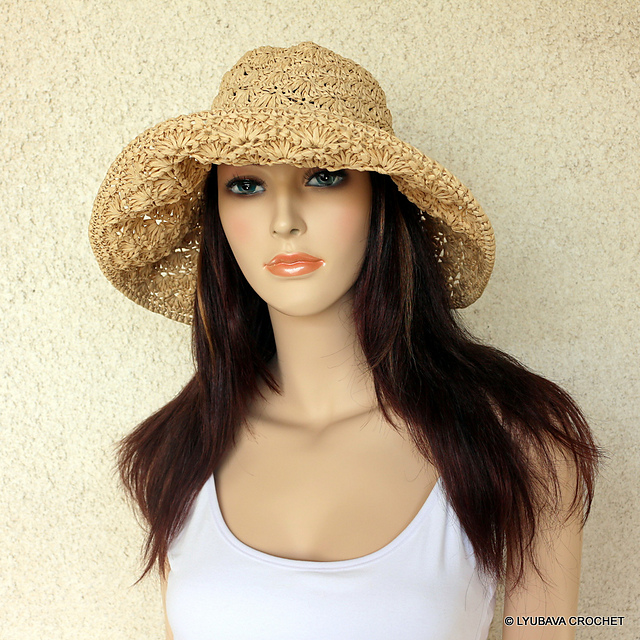 Ravelry: LyubavaCrochet's Shell Stitch Summer Hat Beige Color
