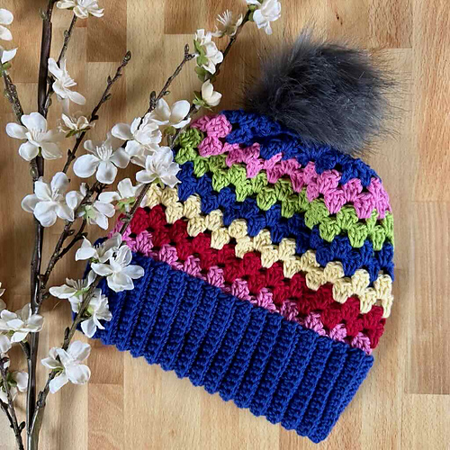 Ravelry: Eveline Granny Stripe Hat pattern by Debbie Field