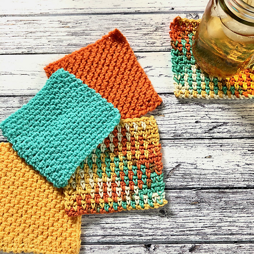 Ravelry: Linen Stitch Mug Rug pattern by Debbie Field