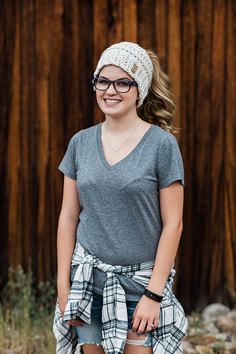 Ravelry: Chelsea Messy Bun Hat with Bow pattern by Pam Grice