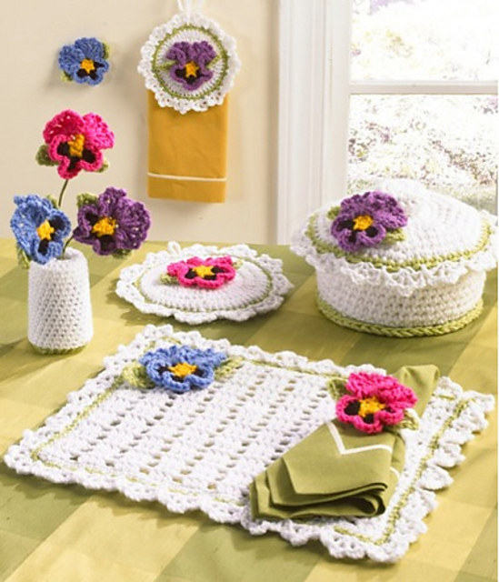 Ravelry: Pansy Kitchen Set - PB030 pattern by Maggie Weldon
