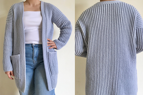 Ravelry: Ribbed cardigan with pockets pattern by Hang Nguyen