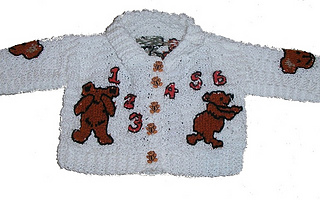 Ravelry: Hide & Seek Teddy Bears - Baby Cardigan pattern by Mags Williamson