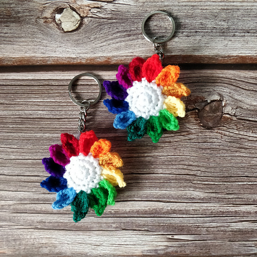 Ravelry: Flower Keychain pattern by Made With Love By Daisy