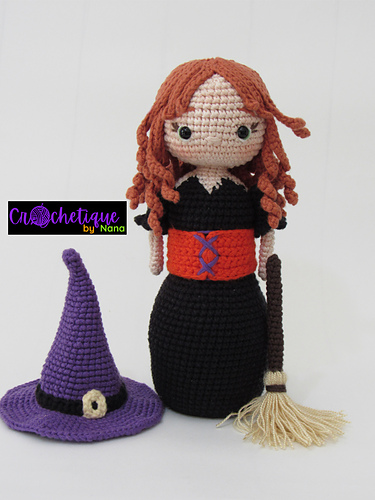 Ravelry: Cute Halloween Witch /Brujita con Escoba y Caldera pattern by ...