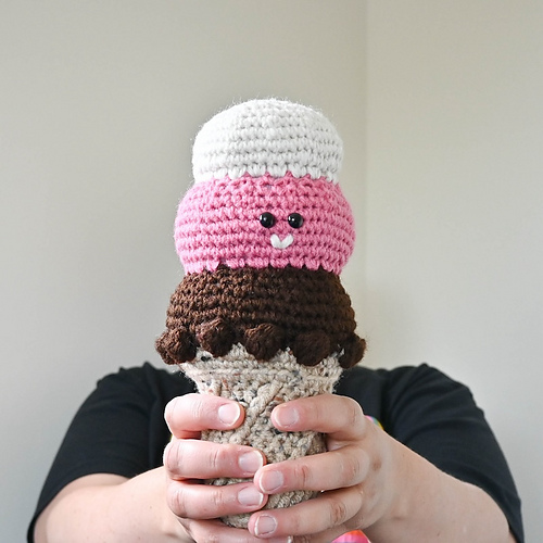 Ravelry: Neapolitan Ice Cream Cone Pal pattern by Marie Segares