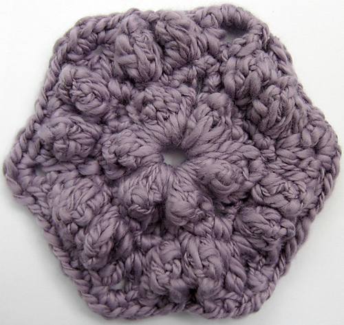 Ravelry: MarieInNYC's Popcorn Hexagons in Inca Eco