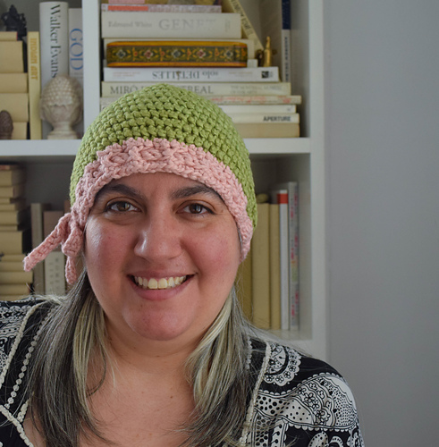 Ravelry: Drawstring Beanie with Yarrow Flower pattern by Marie Segares