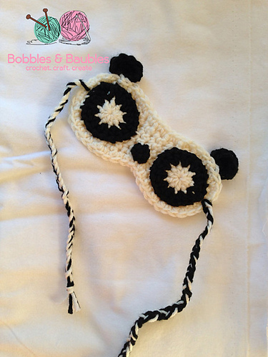 Ravelry: Panda Sleep Mask pattern by Vanessa @ bobblesandbaubles.com