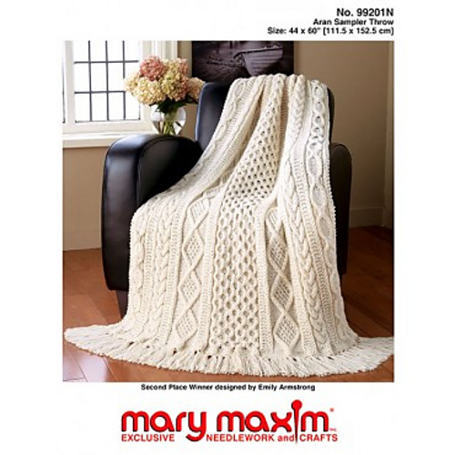 Ravelry: Aran Sampler Throw pattern by Emily Armstrong