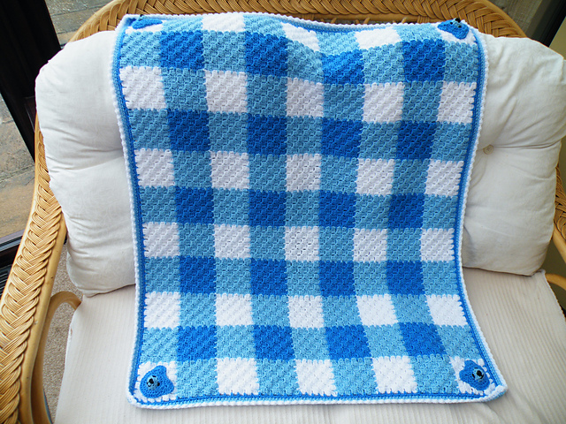 Ravelry: Maryfairy's C2C Blue Gingham Baby Blanket For Teddy