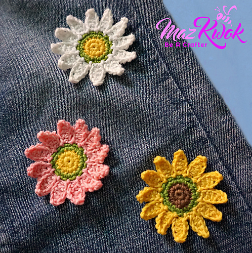 Ravelry: Dainty Daisy Appliques pattern by Maz Kwok