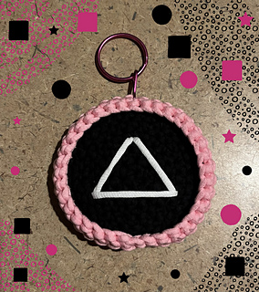 Ravelry: Squid Game Inspired Keychain pattern by Melanie Shovelski