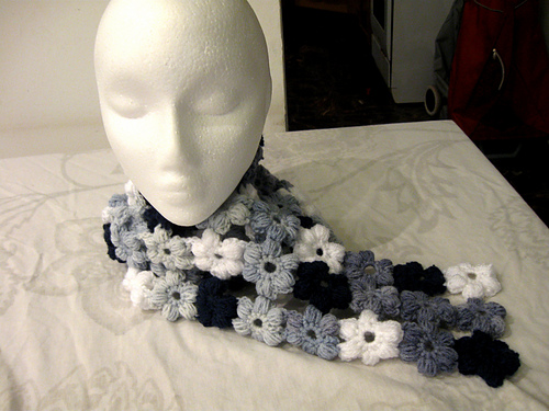 Ravelry: Puff Flower Scarf pattern by Meladoras Creations