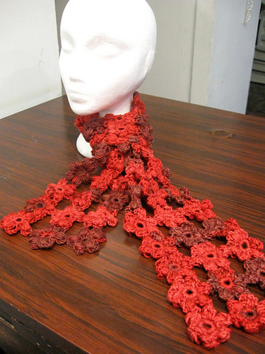 Ravelry: Puff Flower Scarf pattern by Meladoras Creations