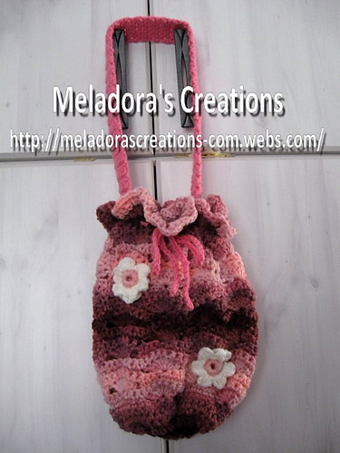 Ravelry: Wavy Stitch Draw Bag pattern by Meladoras Creations