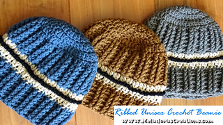 Ravelry: Ribbed Unisex Crochet Beanie pattern by Meladoras Creations
