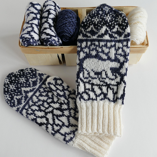 Ravelry: Polar Bear on Thin Ice Mittens pattern by Melisa Rintala