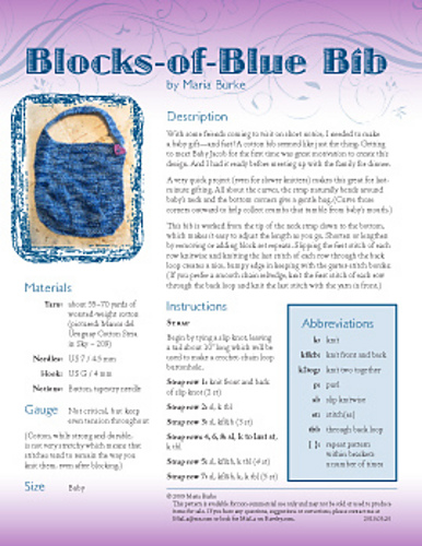 Ravelry: Blocks of Blue Bib pattern by MiaLa