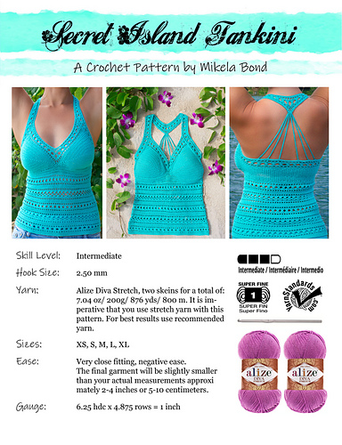 Ravelry: Secret Island Tankini pattern by Mikela Bond