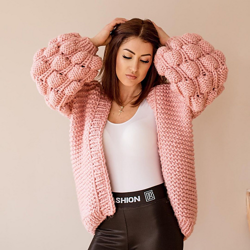 Ravelry: Chunky Bubble Cardigan pattern by Mila Frolova