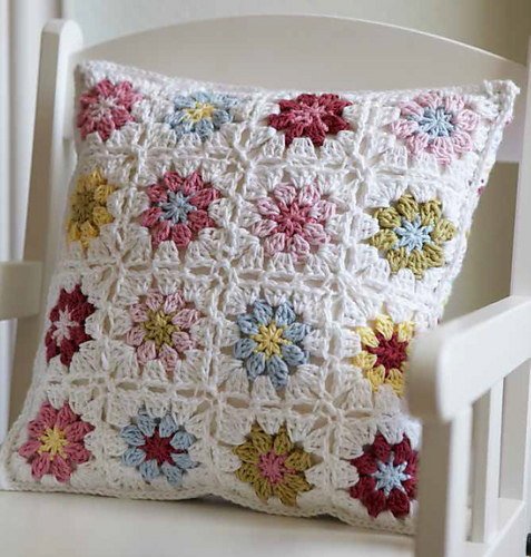 Ravelry: Reversible Flower Cushion pattern by Ruby & Custard