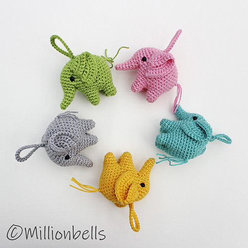 Ravelry: Keychain Elephant Ornament Charm pattern by Millionbells