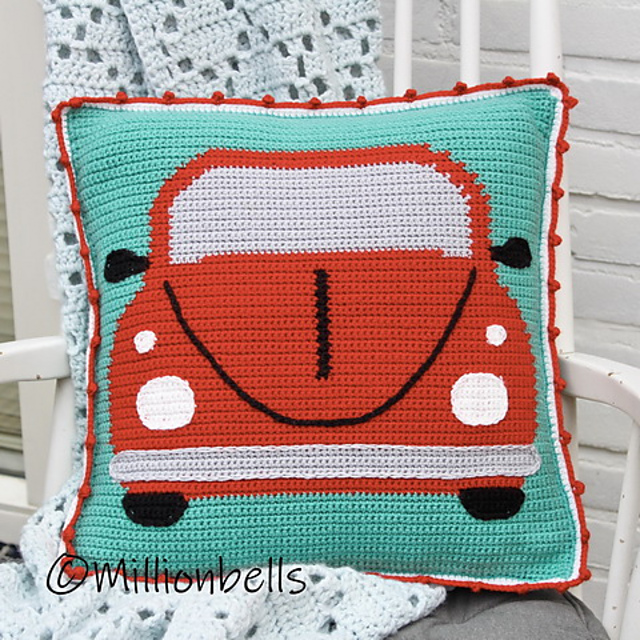Ravelry: Pillow Cover Classic Beetle Retro Car pattern by Millionbells