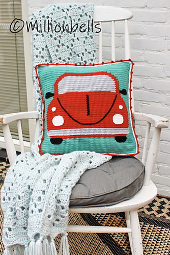 Ravelry: Pillow Cover Classic Beetle Retro Car pattern by Millionbells