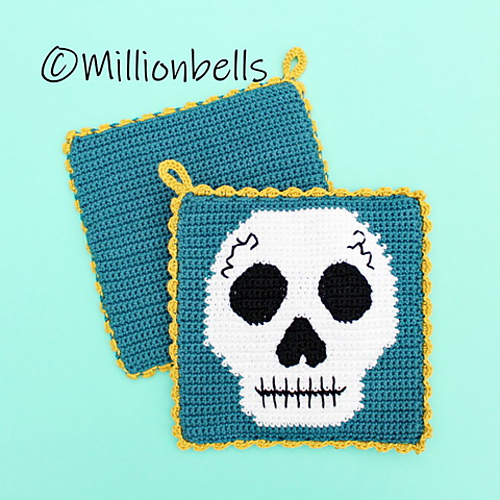 Ravelry: Potholders Creepy Skull Kitchen Decor pattern by Millionbells