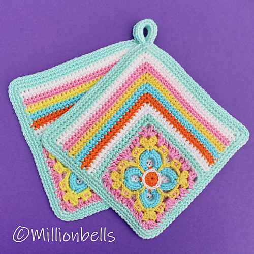 Ravelry: Sweet Bakery Potholders Mitered Granny Square pattern by ...