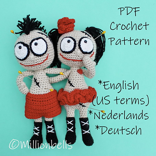 Ravelry: Adorable Voodoo Dolls Halloween Toy pattern by Millionbells