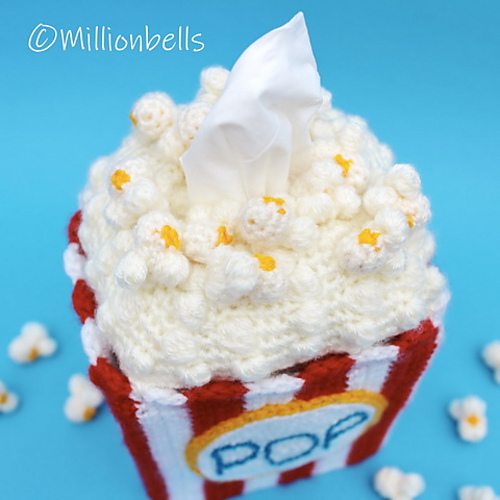 Ravelry: Popcorn Tissue Box Cover pattern by Millionbells
