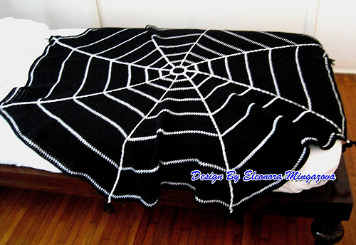 Ravelry: Halloween Spider Web Crochet blanket, throw pattern by MingazovArt
